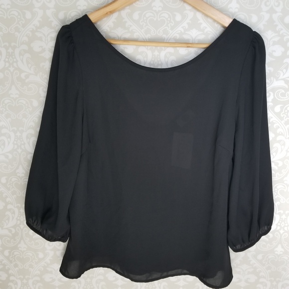 J & M Clothing | Tops | J M Clothing Black W Red Bow In Back Sz L Nwt ...